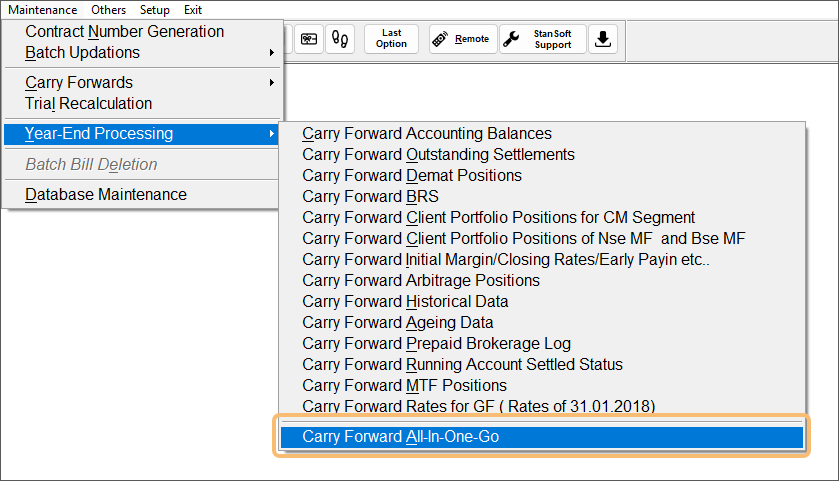 Carry Over Process: Equity/Derivatives/Currency/MTF Segments – StanSoft